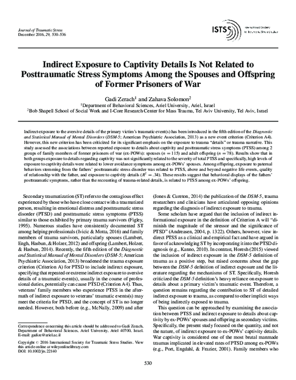 (PDF) Indirect Exposure to Captivity Details Is Not Related to ...