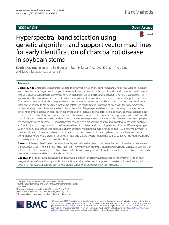Pdf Hyperspectral Band Selection Using Genetic Algorithm And Support