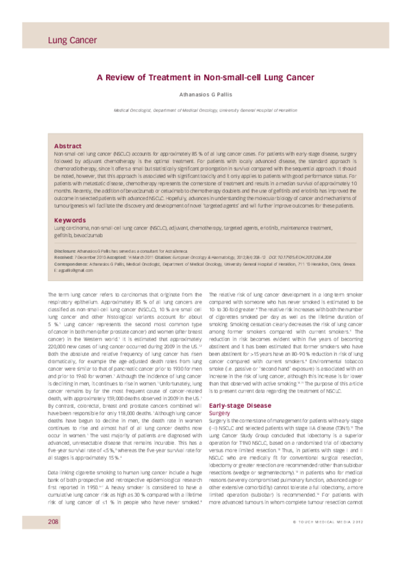 (PDF) A review of treatment in non-small-cell lung cancer