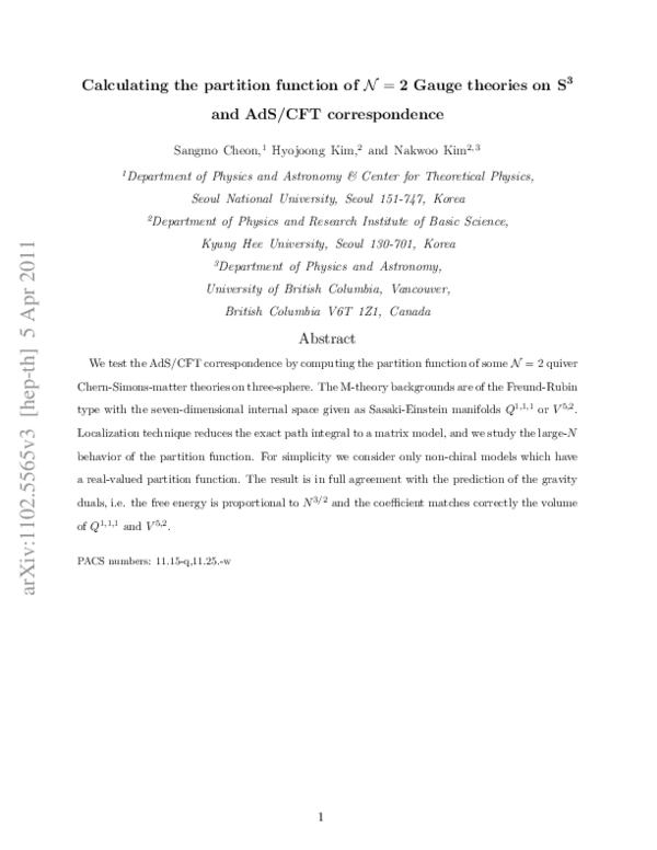 Pdf Calculating The Partition Function Of Gauge Theories On S 3 And