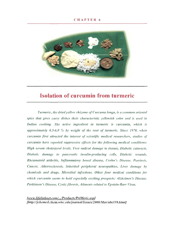 (PDF) Isolation of Curcumin from Turmeric