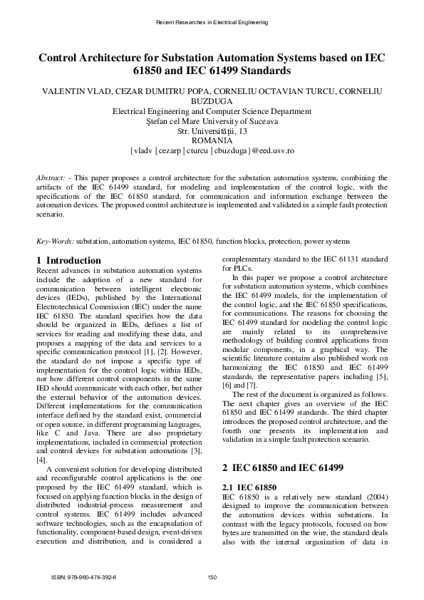 Pdf Control Architecture For Substation Automation Systems Based On Iec 61850 And Iec 61499
