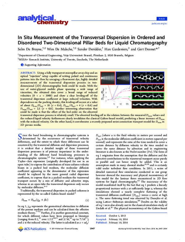 (PDF) In Situ Measurement of the Transversal Dispersion in Ordered and ...