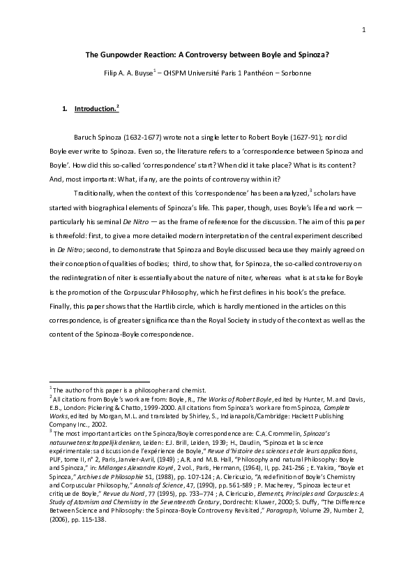 (PDF) The Gunpowder Reaction : A Controversy between Boyle and Spinoza