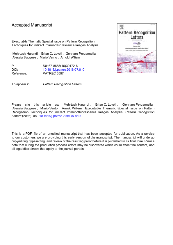 (PDF) Executable thematic special issue on pattern recognition techniques for indirect ...