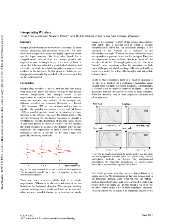 (PDF) Interpolating wavelets