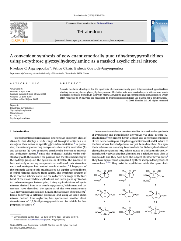(PDF) A convenient synthesis of new enantiomerically pure ...