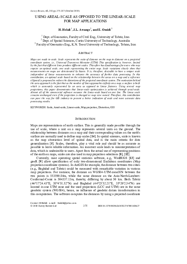 (PDF) Using Areal-Scale as Opposed to the Linear-Scale for Map ...