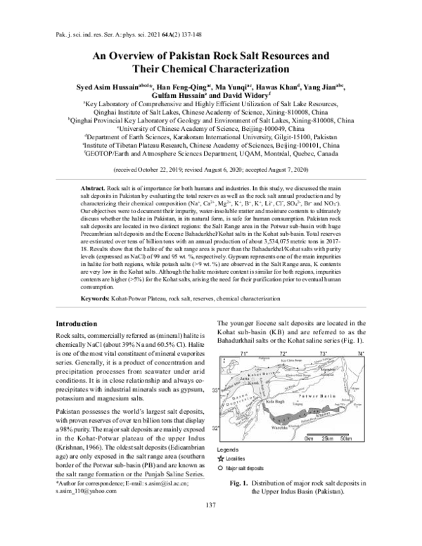 (PDF) Pakistan Rock Salt: Reserves and Composition