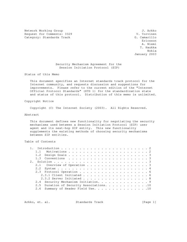 (PDF) Security mechanism agreement for the session initiation protocol (SIP)