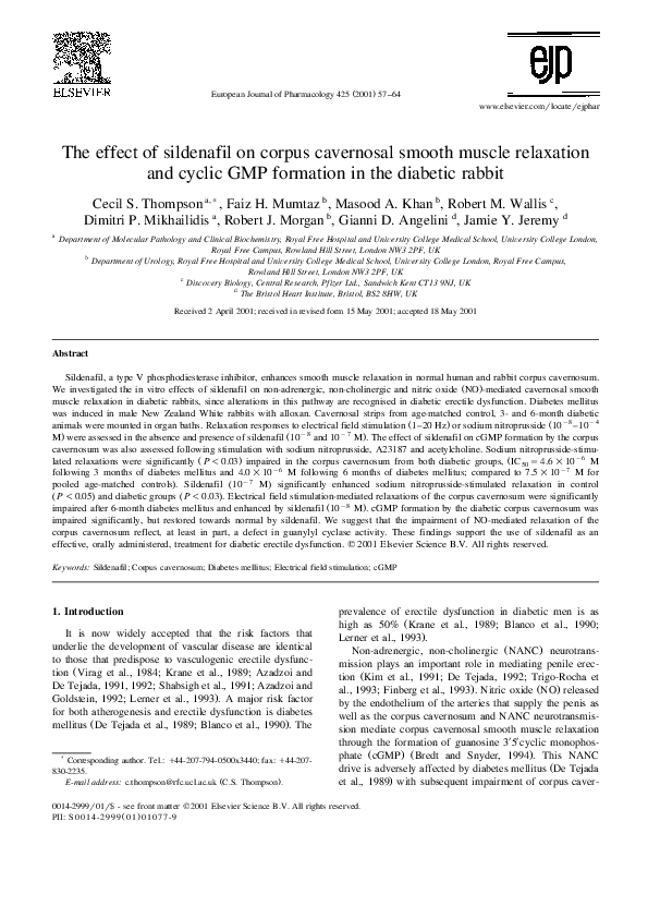 (PDF) The effect of sildenafil on corpus cavernosal smooth muscle ...
