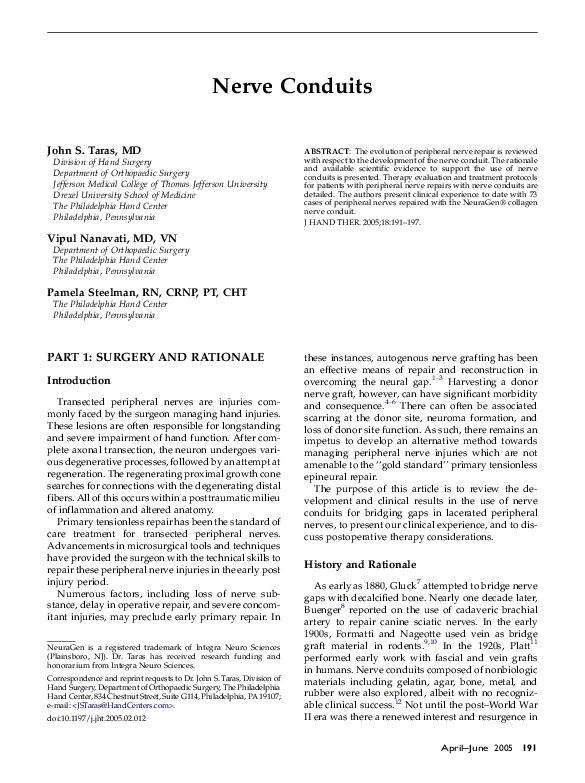 (PDF) Nerve Conduits