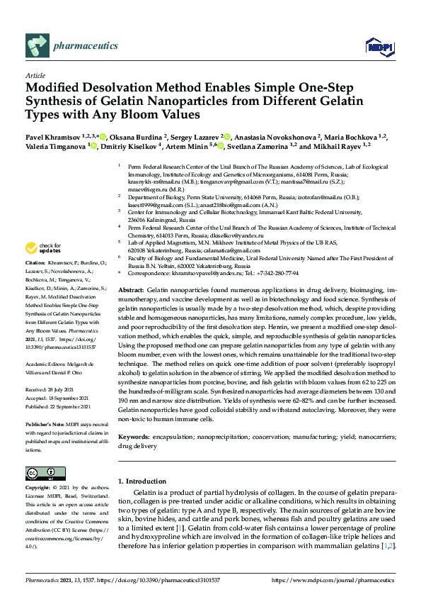 (PDF) Modified Desolvation Method Enables Simple One-Step Synthesis of ...