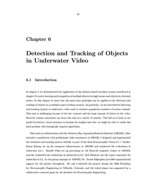 Pdf Detection And Tracking Of Objects In Underwater Video