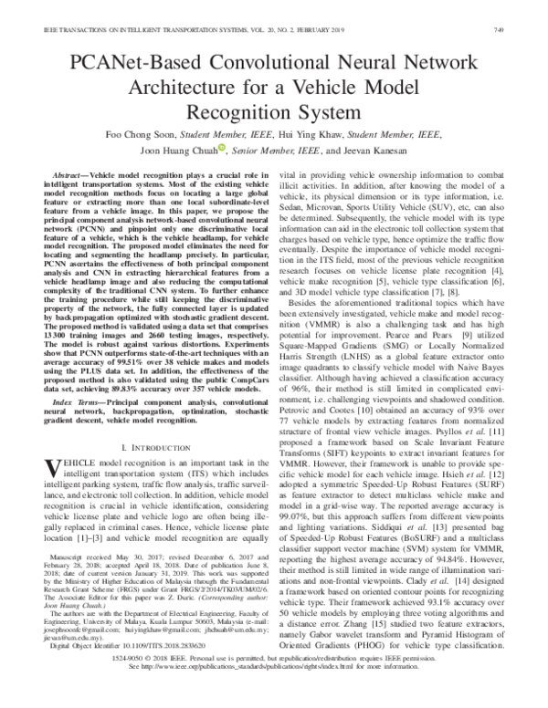 Pdf Pcanet Based Convolutional Neural Network Architecture For A