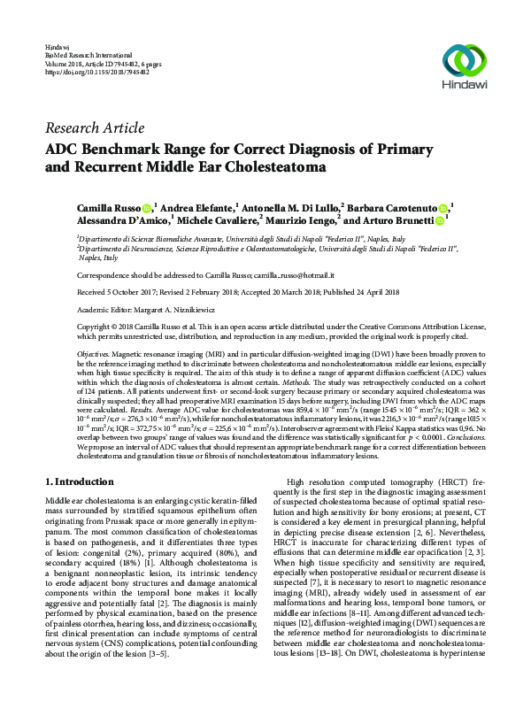 (PDF) ADC Benchmark Range for Correct Diagnosis of Primary and ...