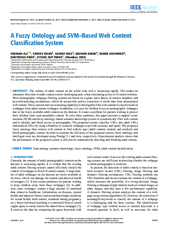 (PDF) A Fuzzy Ontology and SVM–Based Web Content Classification System