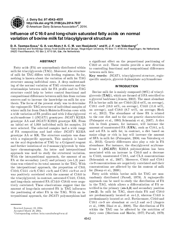 (PDF) Influence of C16:0 and long-chain saturated fatty acids on normal variation of bovine milk ...