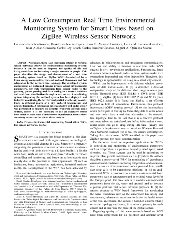 Pdf A Low Consumption Real Time Environmental Monitoring System For Smart Cities Based On