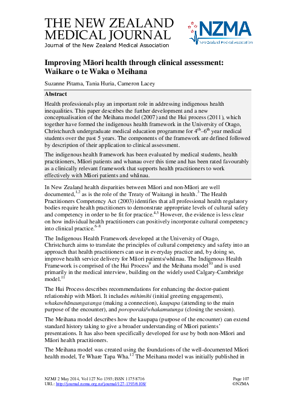 (PDF) Meihana Model: A Clinical Assessment Framework