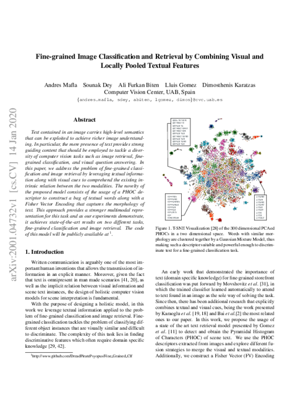 Pdf Fine Grained Image Classification And Retrieval By Combining Visual And Locally Pooled