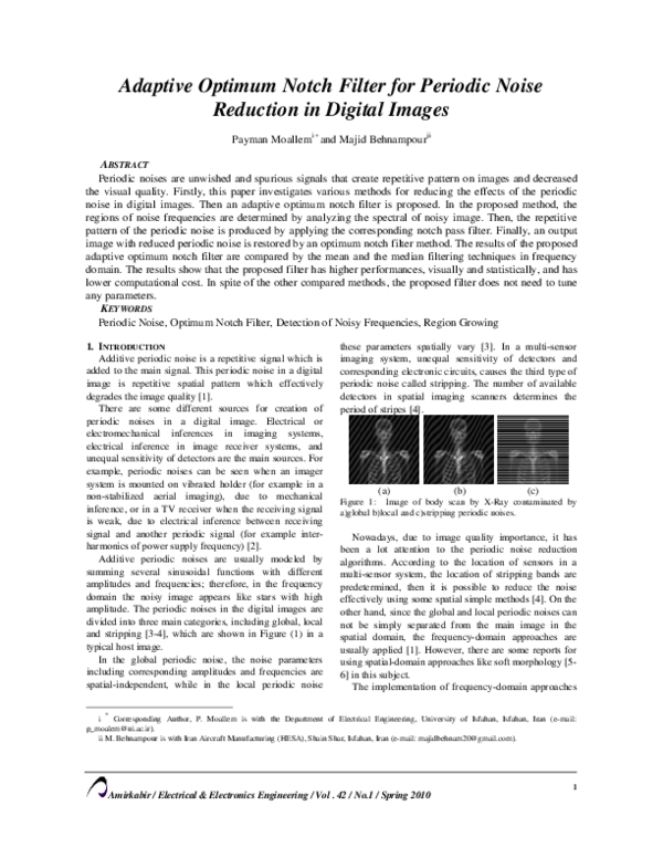 (PDF) Adaptive Optimum Notch Filter for Periodic Noise Reduction in ...
