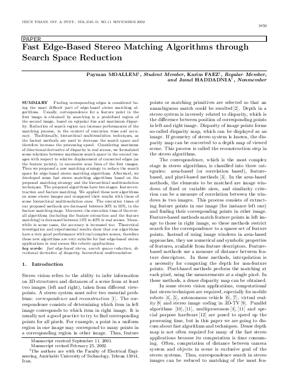 Pdf Fast Edge Based Stereo Matching Algorithm Through Search Space Reduction