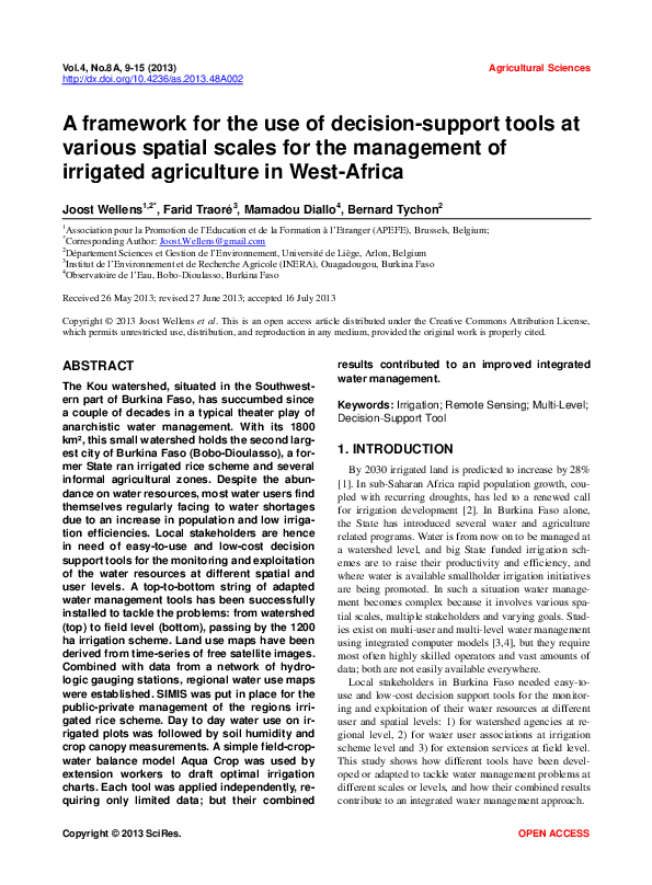 (PDF) A framework for the use of decision-support tools at various