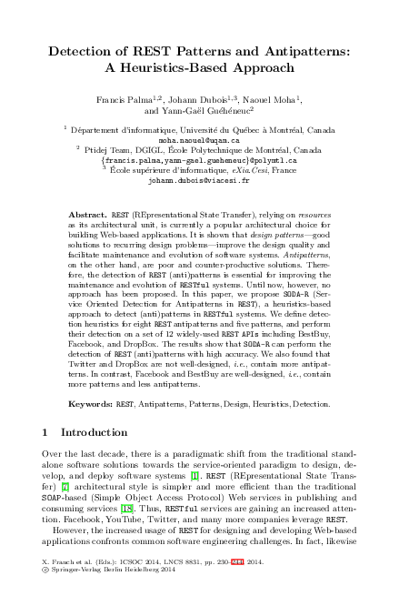 Pdf Detection Of Rest Patterns And Antipatterns A Heuristics Based