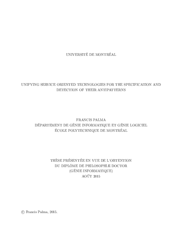 Pdf Unifying Service Oriented Technologies For The Specification And Detection Of Their