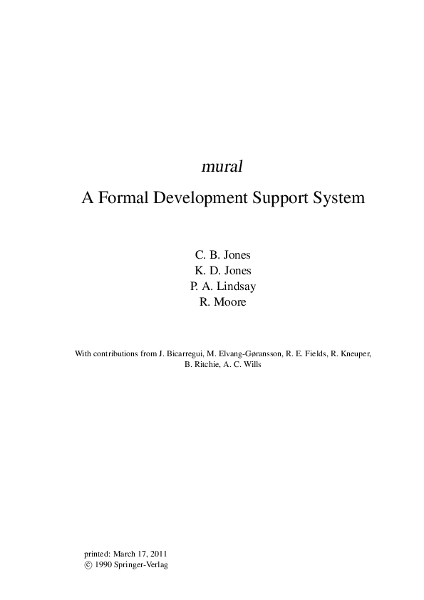 (PDF) Mural: a Formal Development Support System