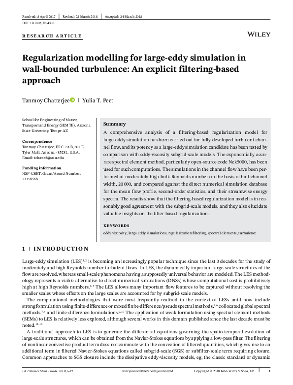 (PDF) Regularization modelling for large-eddy simulation in wall ...