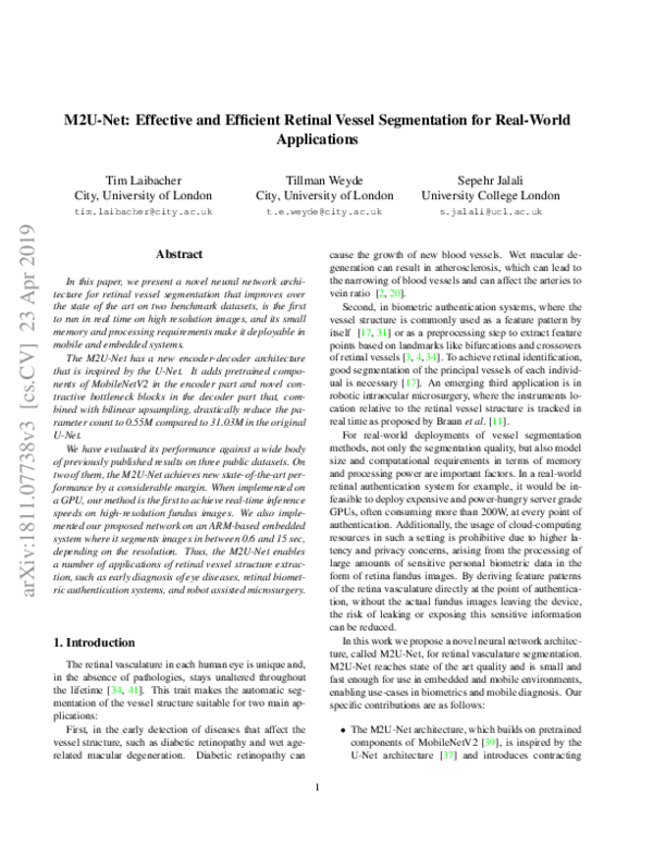 (PDF) M2U-Net: Effective and Efficient Retinal Vessel Segmentation for Resource-Constrained ...