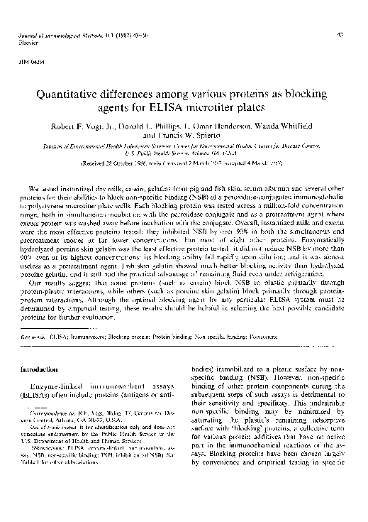 (PDF) Quantitative differences among various proteins as blocking ...