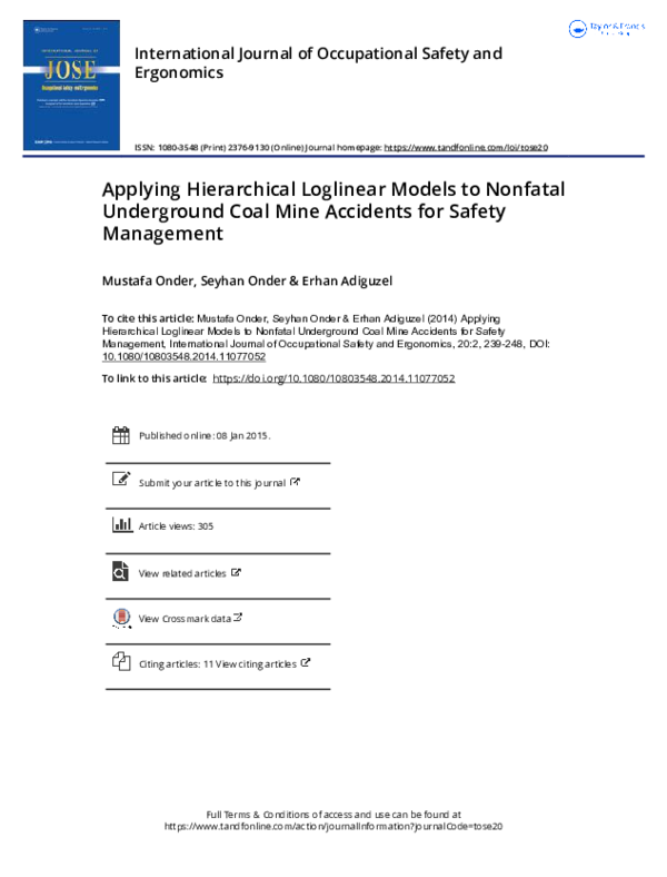 (PDF) Applying hierarchical loglinear models to nonfatal underground coal mine accidents for ...