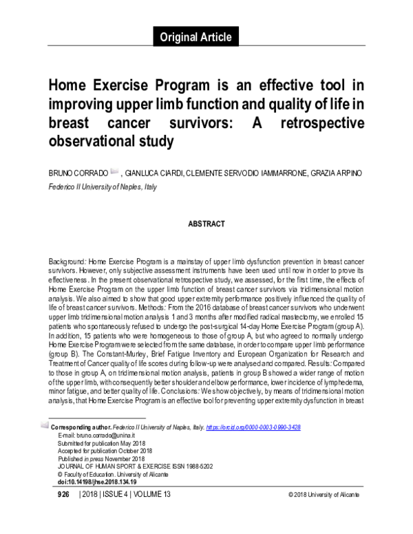 (PDF) Home Exercise Program is an effective tool in improving upper ...