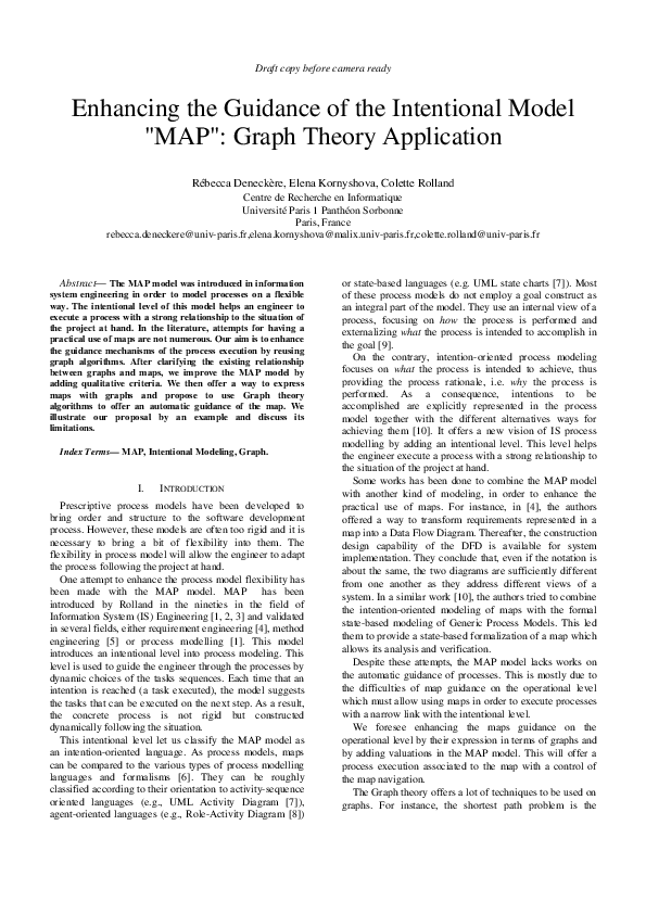 (PDF) Enhancing the guidance of the intentional model “MAP”: Graph ...