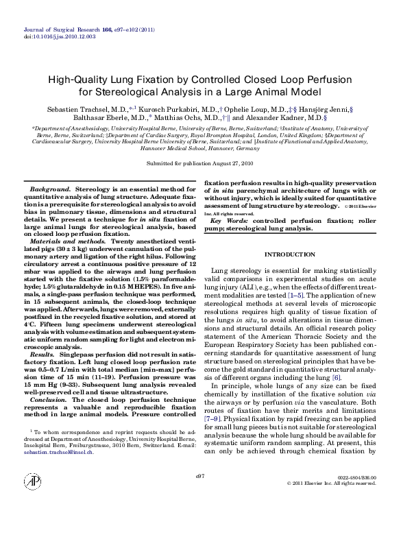 (PDF) High-Quality Lung Fixation by Controlled Closed Loop Perfusion ...