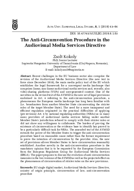 (PDF) The Anti-Circumvention Procedure in the Audiovisual Media ...