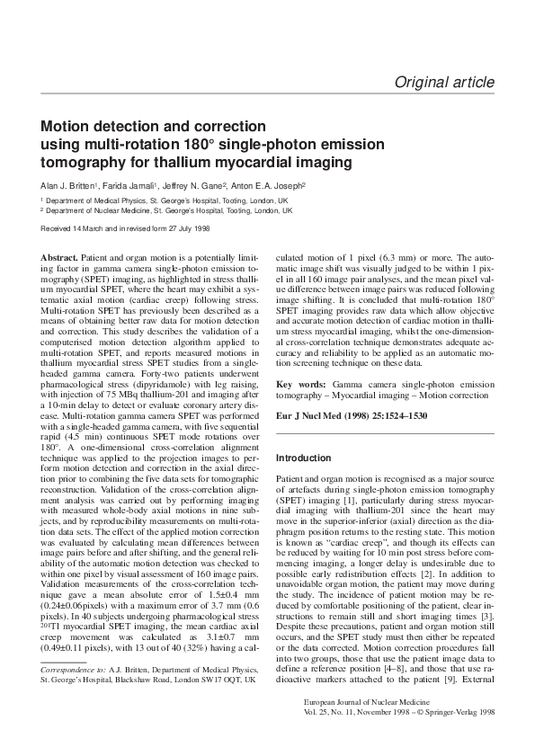 Pdf Motion Detection And Correction Using Multi Rotation 180° Single