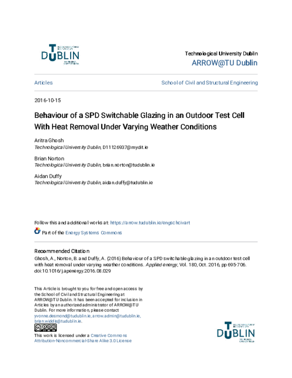 (PDF) Behaviour of a SPD switchable glazing in an outdoor test cell ...