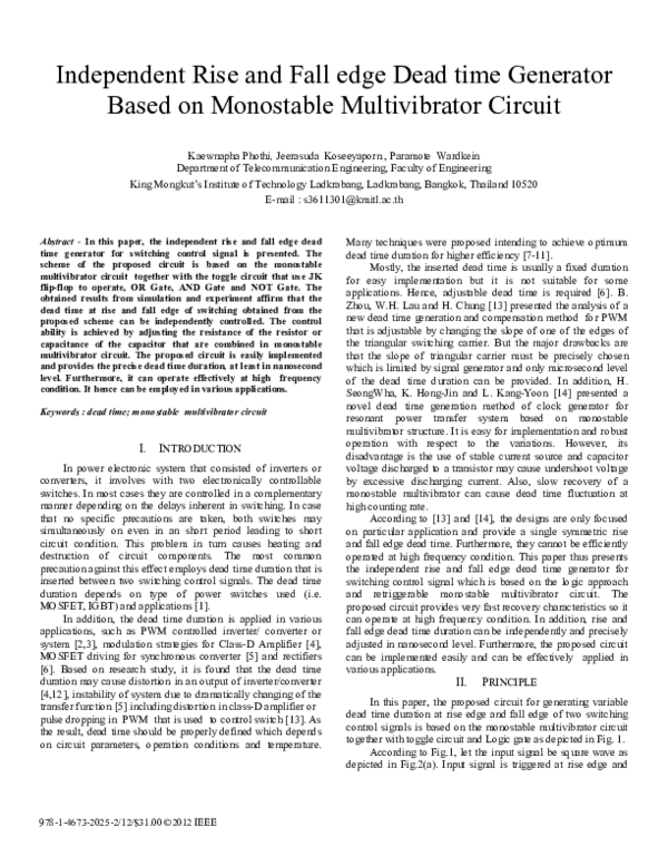 (PDF) Independent rise and fall edge dead time generator based on ...