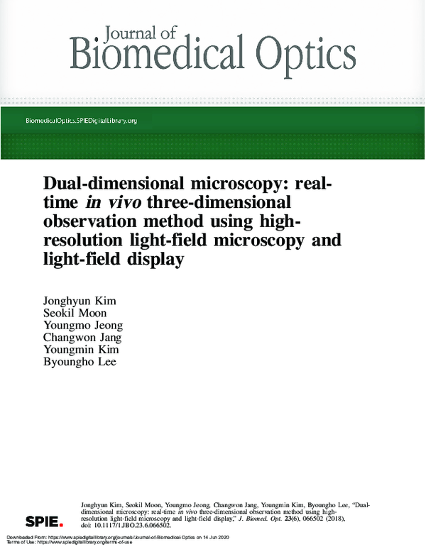 (PDF) Dual-dimensional microscopy: real-time in vivo three-dimensional ...
