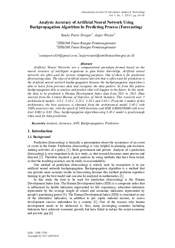 (PDF) Analysis of Artificial Neural Network Accuracy Using Backpropagation Algorithm In ...