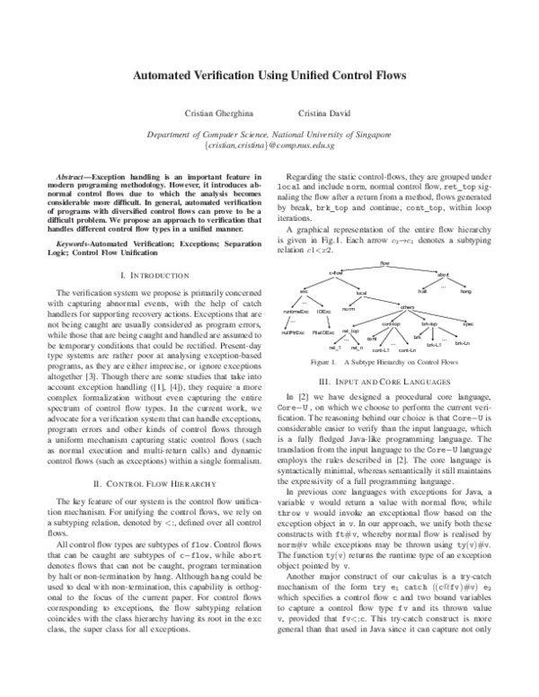 (PDF) Automated Verification Using Unified Control Flows