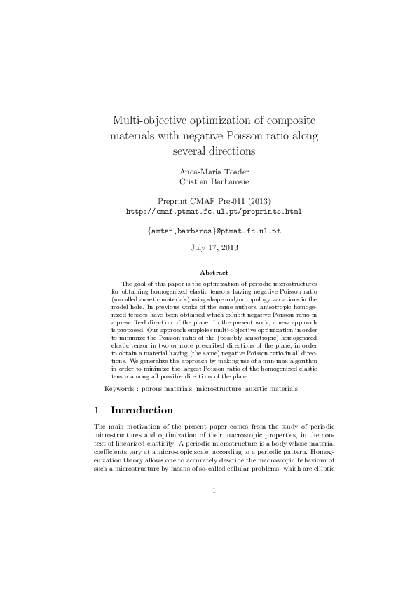 (PDF) Multi-objective optimization of composite materials with negative ...