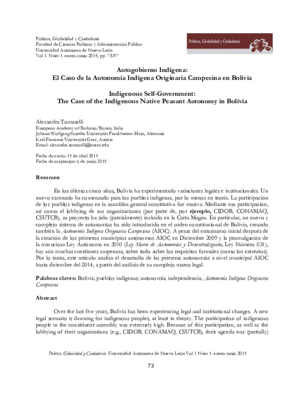 (PDF) Indigenous Self-Government: The Case of the Indigenous Native ...