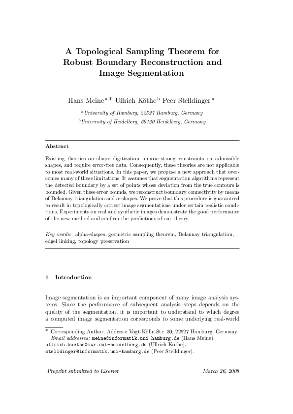 (PDF) A topological sampling theorem for Robust boundary reconstruction ...