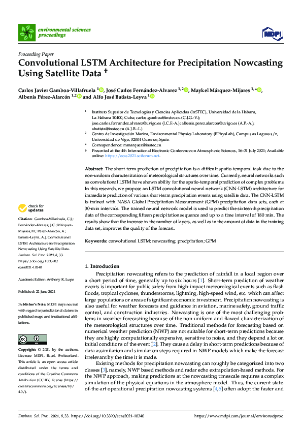 (PDF) Convolutional LSTM Architecture for Precipitation Nowcasting ...