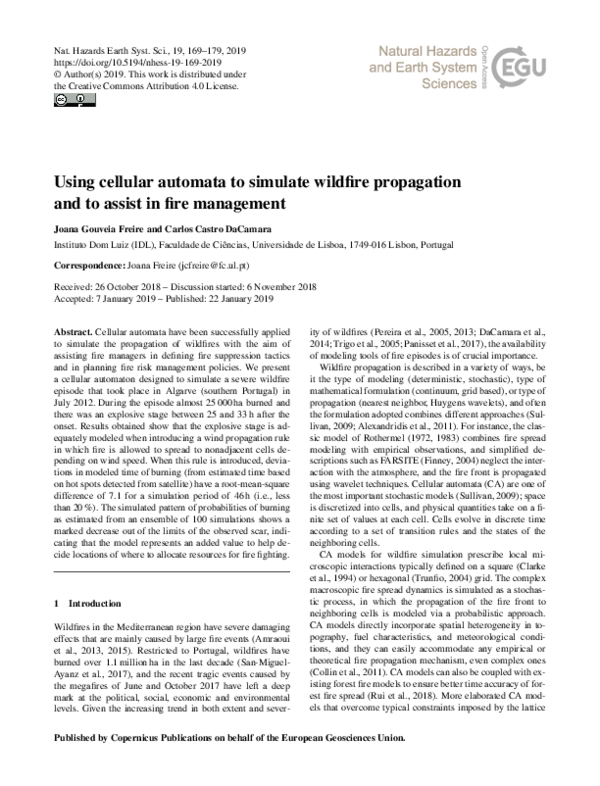 Pdf Using Cellular Automata To Simulate Wildfire Propagation And To Assist In Fire Management 9423